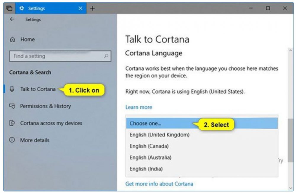 How to change the language for Cortana on Windows 10 - ICTfix