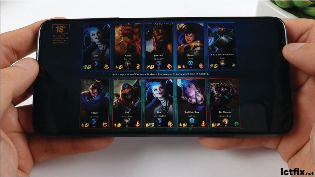 Redmi 9T test game League of Legends: Wild Rift - ICTfix