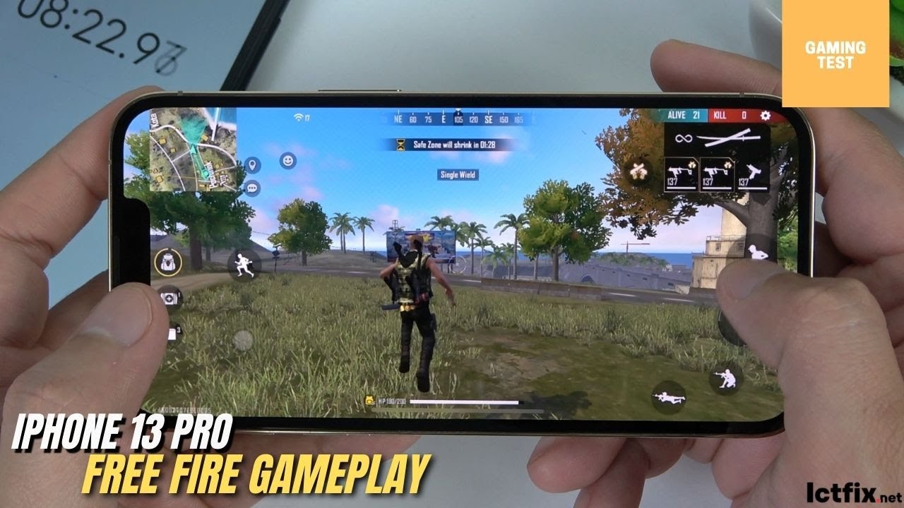 iPhone 13 Pro Free Fire Gaming test | Apple A15 Bionic, 6GB Ram - ICTfix