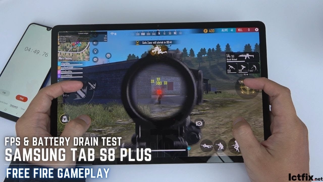Samsung Tab S8 Plus Free Fire Gaming test - ICTfix