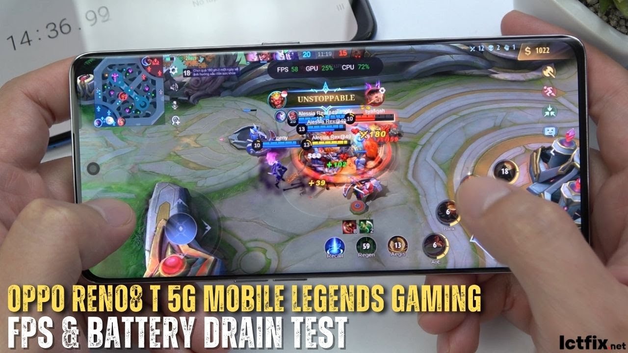 Oppo Reno8 T 5G Mobile Legends Gaming test MLBB - ICTfix