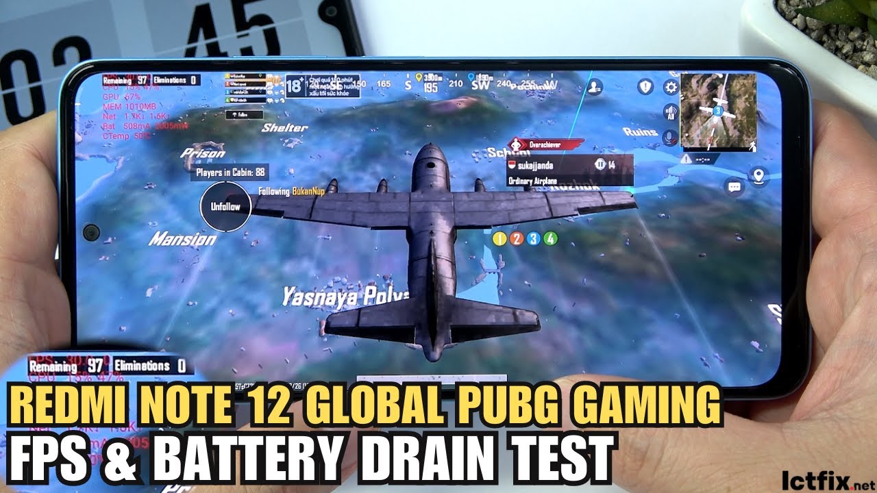Xiaomi Redmi Note 12 PUBG Mobile Gaming test | Snapdragon 685, 120Hz ...