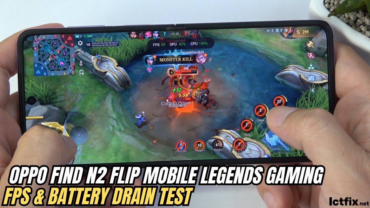 Oppo Find N2 Flip Mobile Legends Gaming test | Dimensity 9000+, 120Hz ...