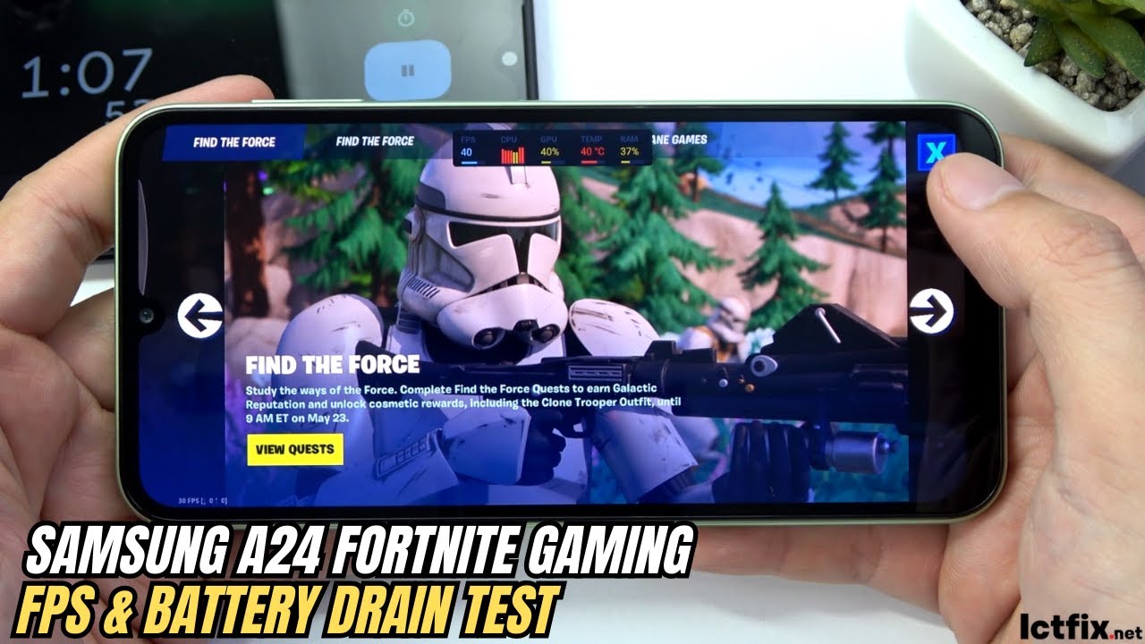 Samsung Galaxy A24 test game Fortnite Mobile | Helio G99, 8GB RAM - ICTfix