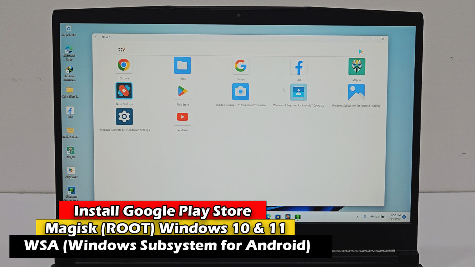 Install Google Play Store & Magisk (ROOT) in Windows 10 & 11- WSA (Windows Subsystem for Android ...