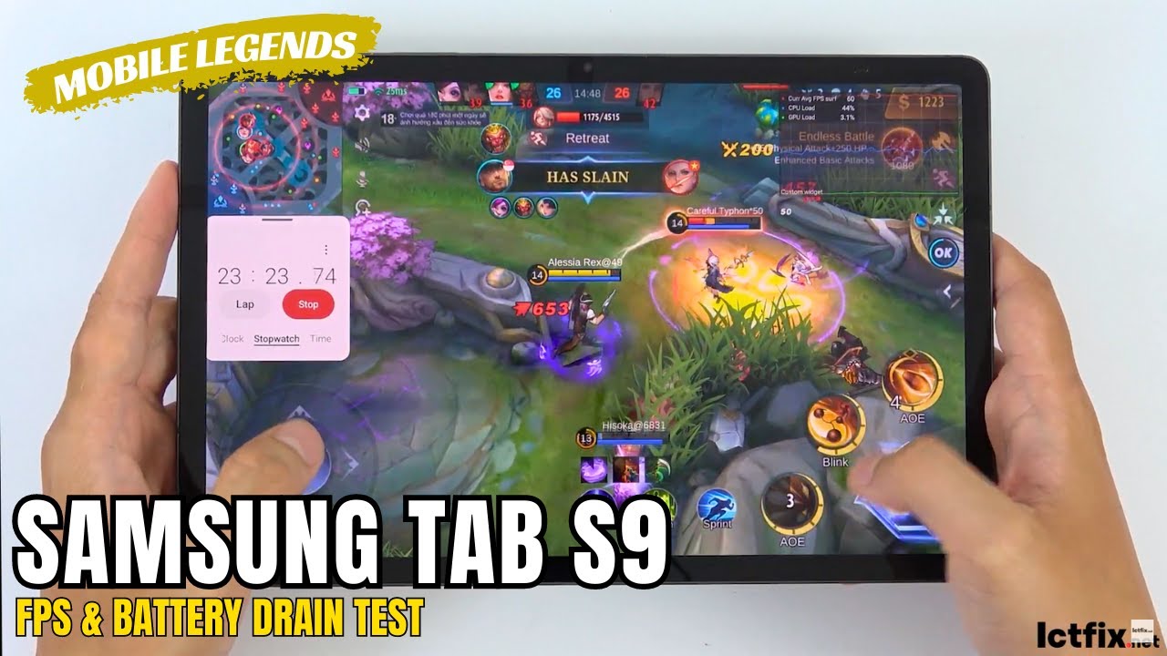 Samsung Galaxy Tab S9 Mobile Legends Gaming test MLBB | Snapdragon 8 ...