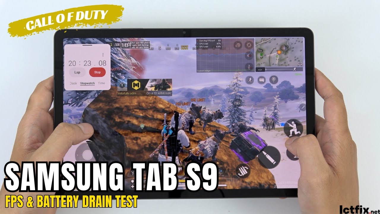 Samsung Tab S9 Call of Duty Mobile Gaming test 90 FPS CODM | Snapdragon ...