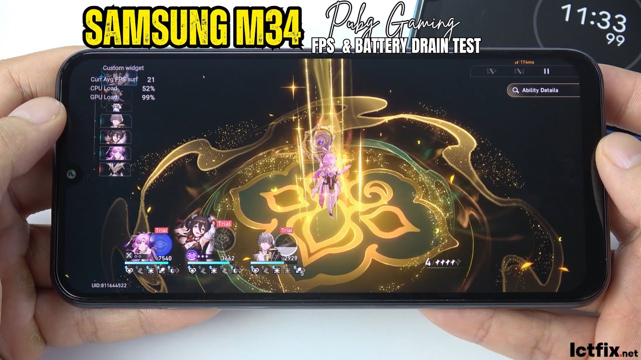 Samsung Galaxy M34 Honkai Star Rail Gaming test | Exynos 1280 - ICTfix