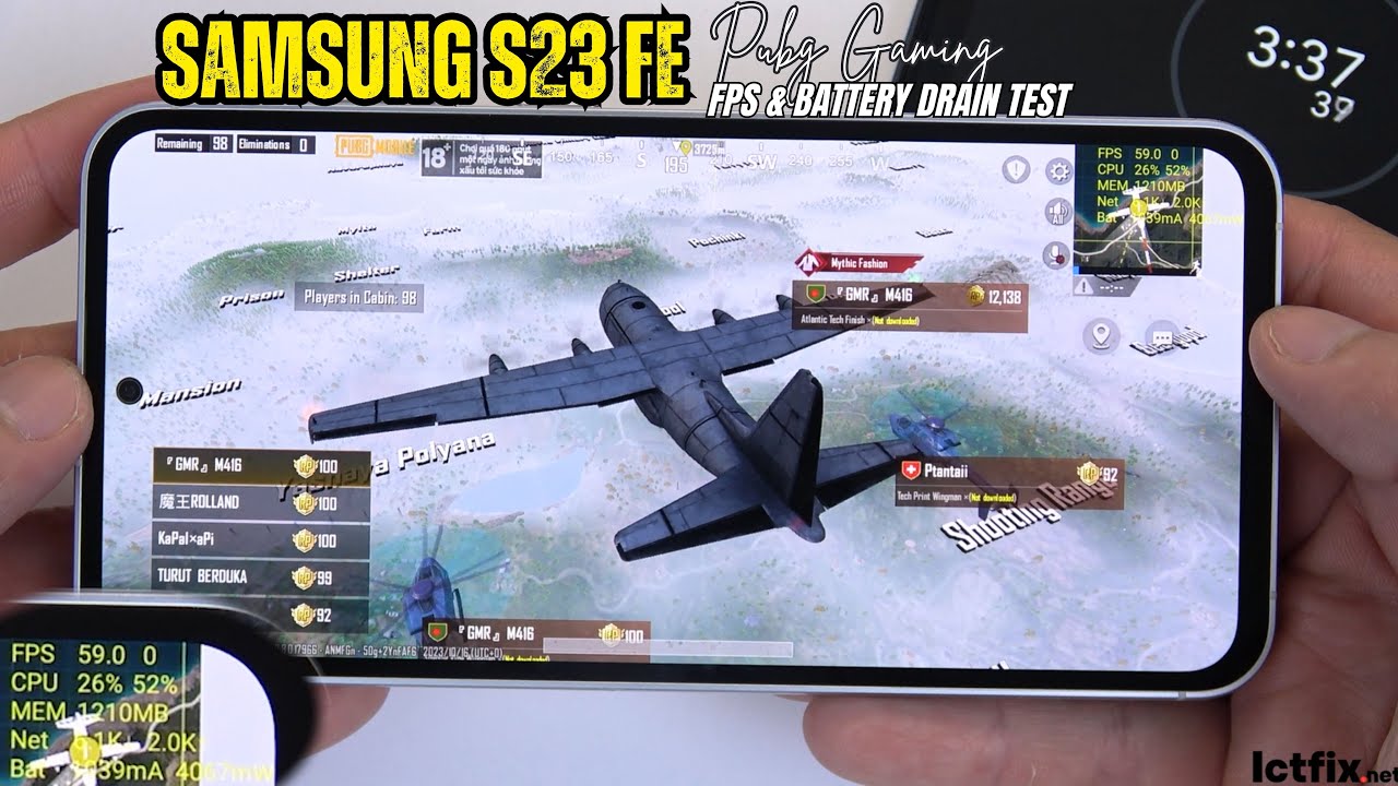 Samsung Galaxy S23 FE PUBG Gaming test | Exynos 2200, 120Hz Display ...