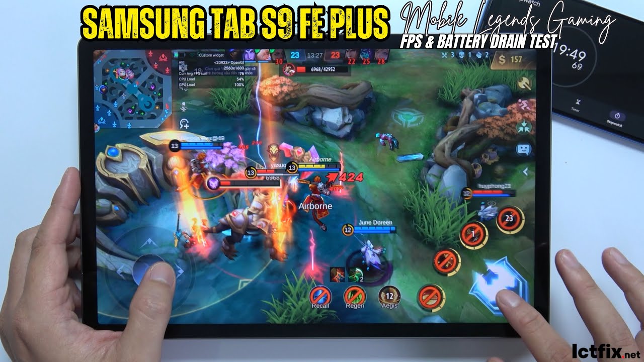Samsung Galaxy Tab S9 FE Plus Mobile Legends Gaming test MLBB | Exynos ...