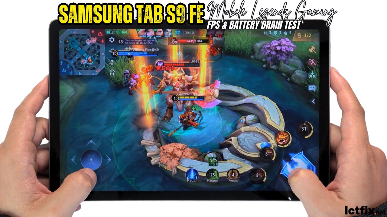 Samsung Galaxy Tab S9 FE Mobile Legends Gaming test Mlbb | Exynos 1380 ...