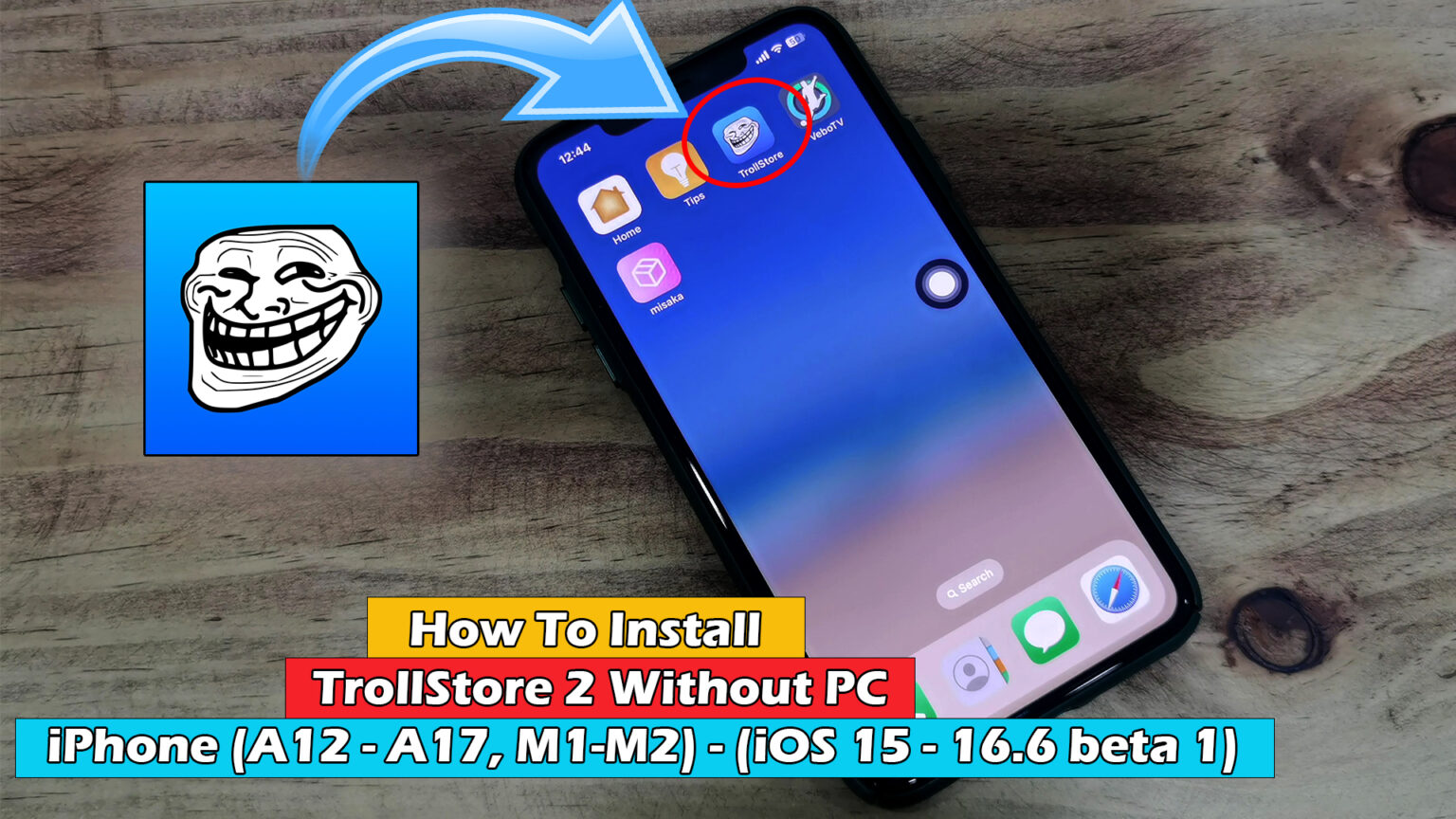 How To Install TrollStore 2 Without PC iPhone (A12 - A17, M1-M2) - (iOS ...