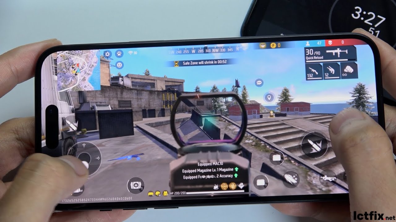iPhone 15 Plus Free Fire Gaming test - ICTfix