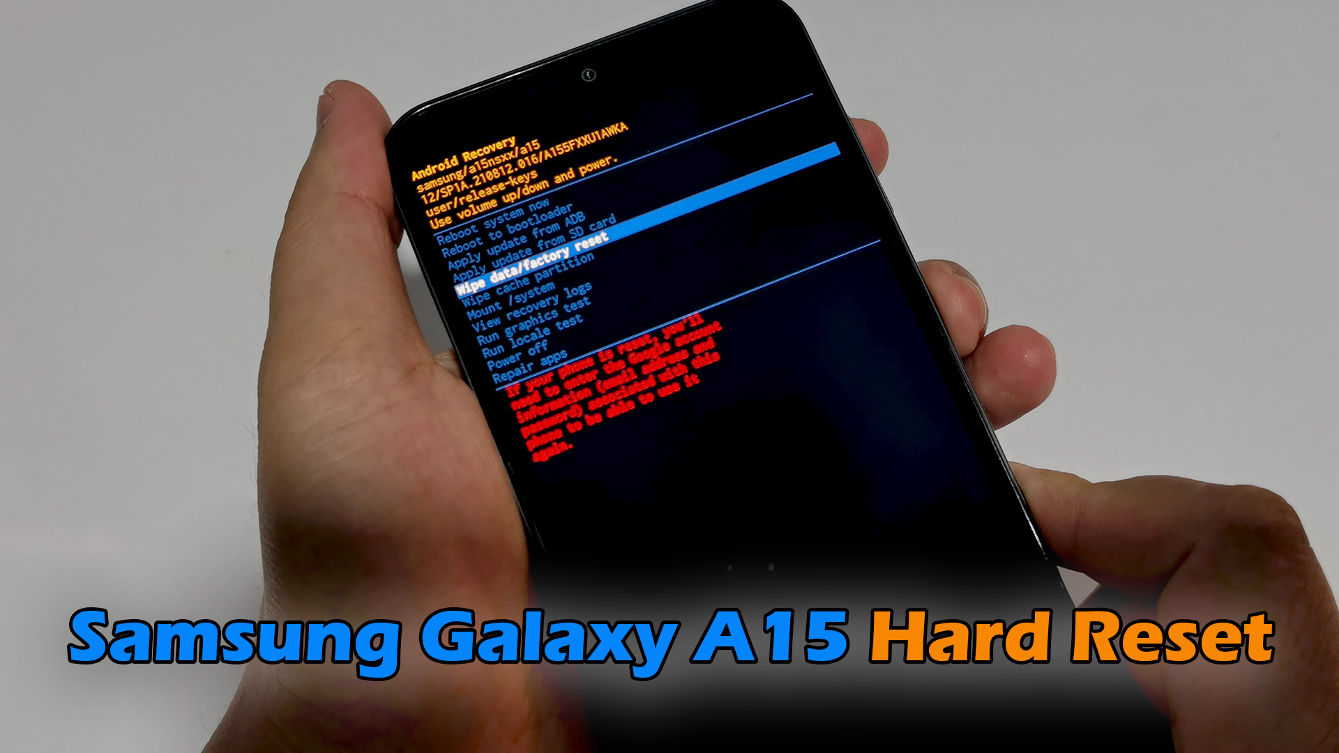Samsung Galaxy A15 - Hard Reset Remove Screen Lock - ICTfix