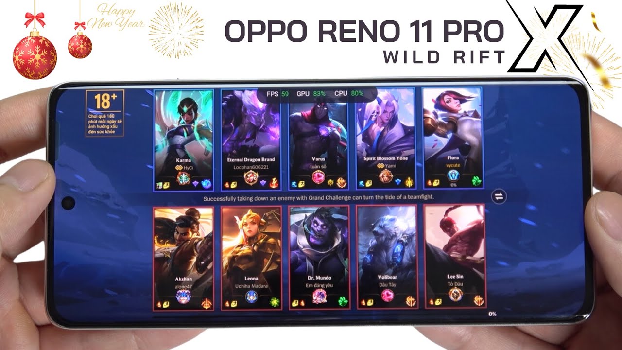 Oppo Reno 11 Pro League of Legends Mobile Wild Rift Gaming test ...