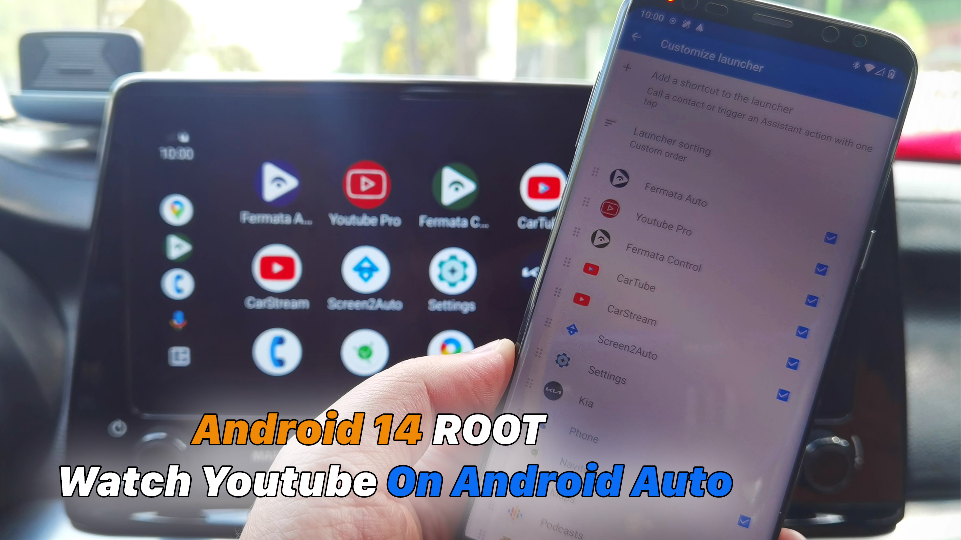 Android 14 ROOT - Watch Youtube On Android Auto (Fermara Auto, Screen2Auto...) - ICTfix