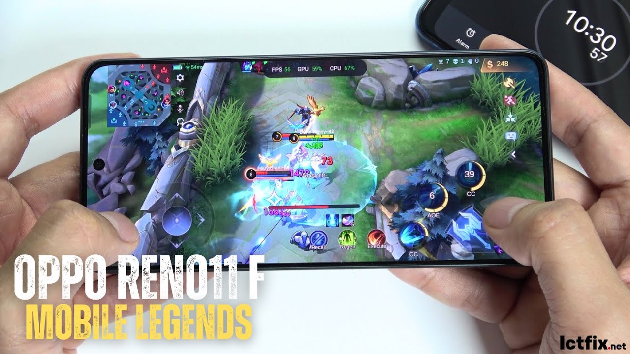 Oppo Reno11 F Mobile Legends Gaming test MLBB | Dimensity 7050, 120Hz ...