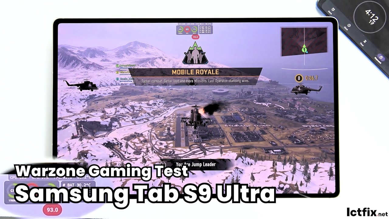 Samsung Tab S9 Ultra Call of Duty Warzone Mobile Gaming test 2024 - ICTfix