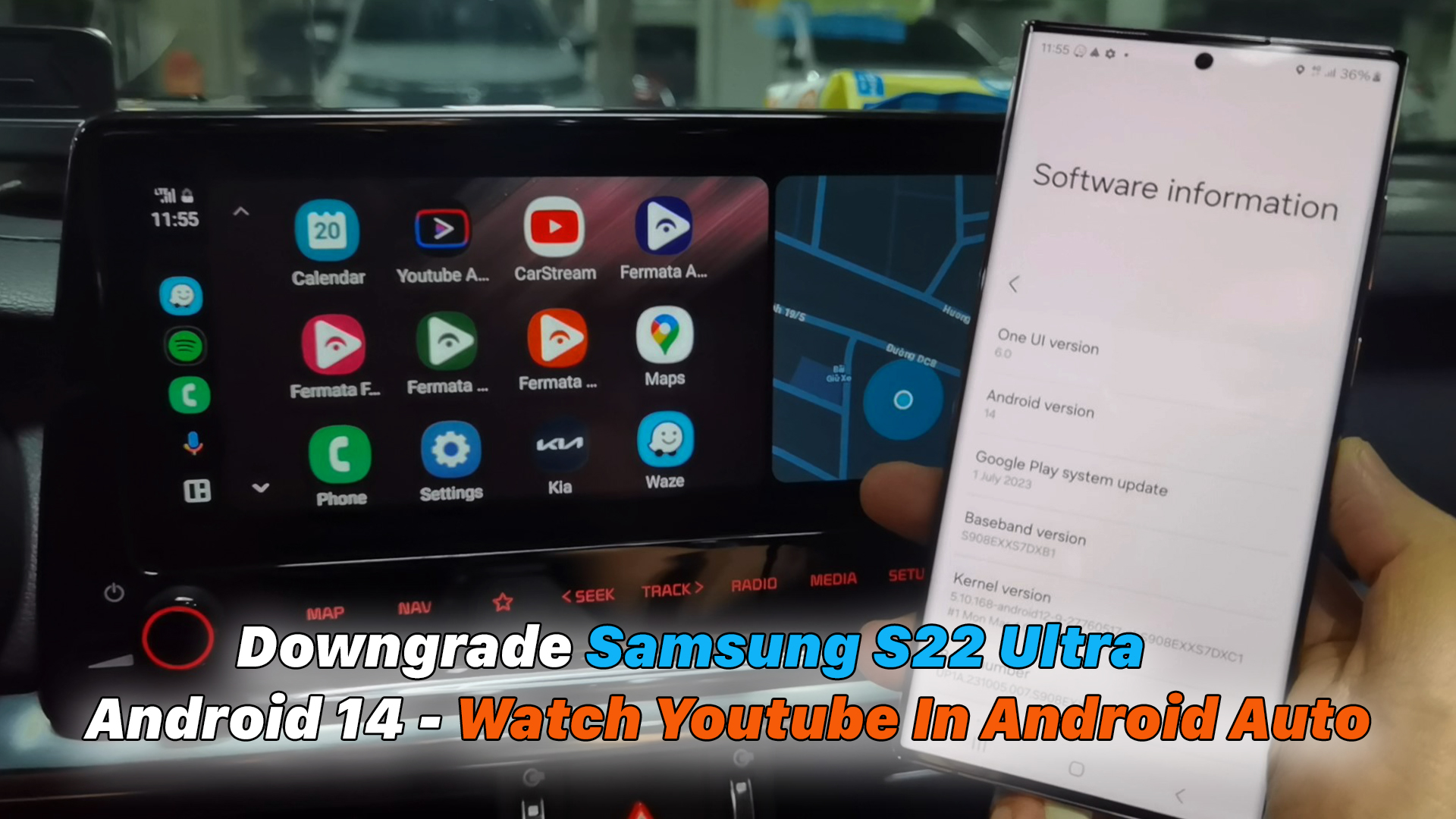 (Downgrade Method) Samsung S22 Ultra Android 14 - Watch Youtube In Android Auto - ICTfix