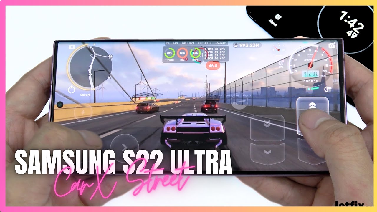 Samsung Galaxy S22 Ultra CarX Street Gaming test | Snapdragon 8 Gen 1 ...