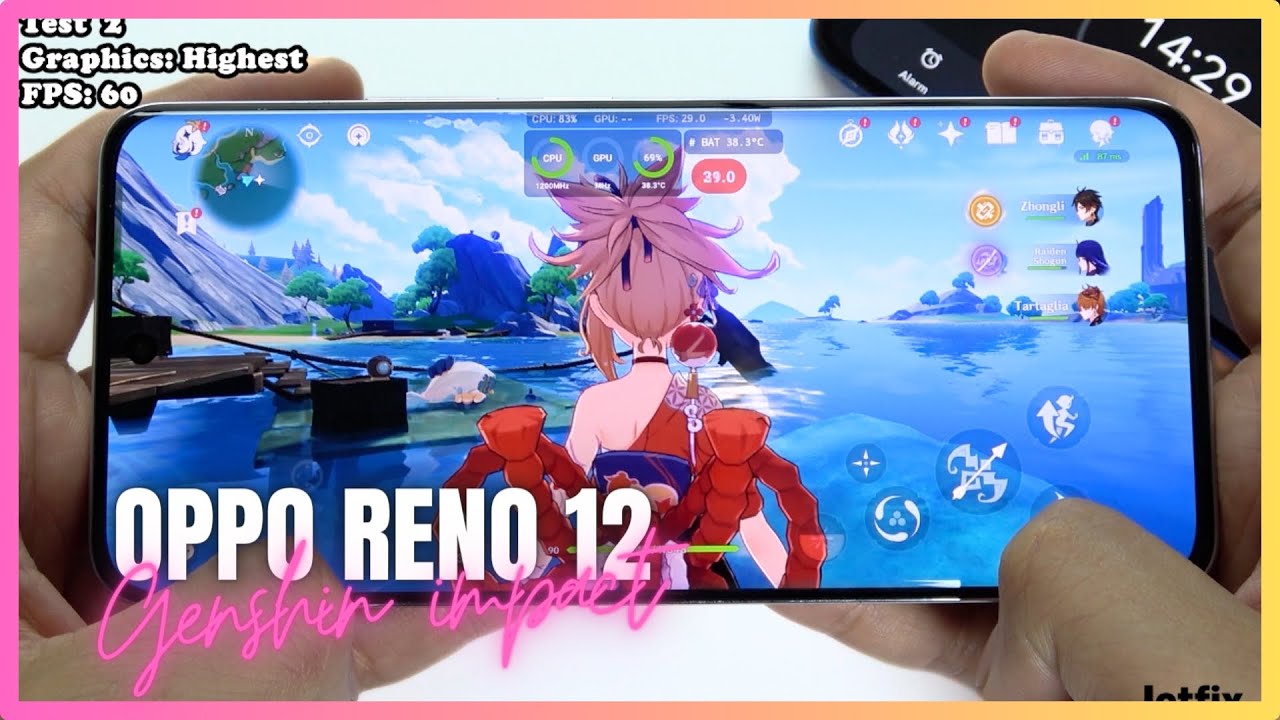 Oppo Reno 12 Genshin Impact Gaming test | Dimensity 7300 Energy, 120Hz ...