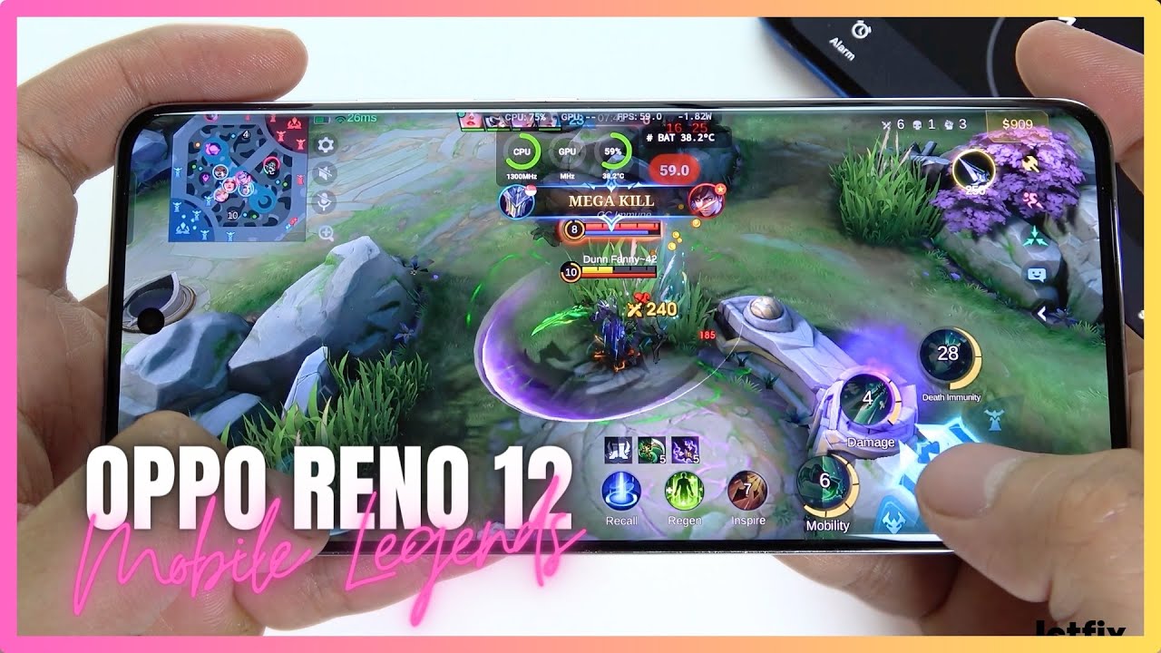 Oppo Reno 12 Mobile Legends Gaming test MLBB | Dimensity 7300 Energy ...