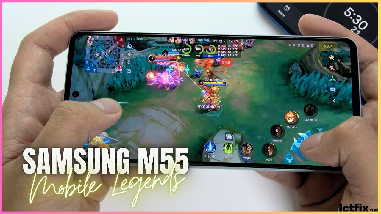 Samsung Galaxy M55 Mobile Legends Gaming test MLBB | Snapdragon 7 Gen 1 ...