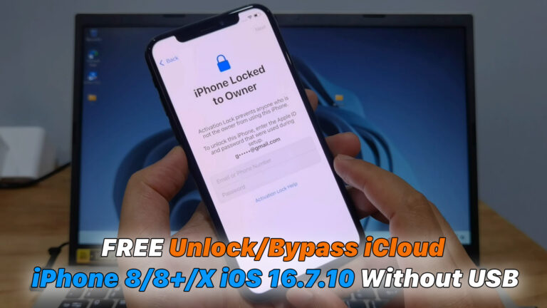 FREE Unlock/Bypass iCloud iPhone 8/8+/X iOS 16.7.10 Without USB (Window ...