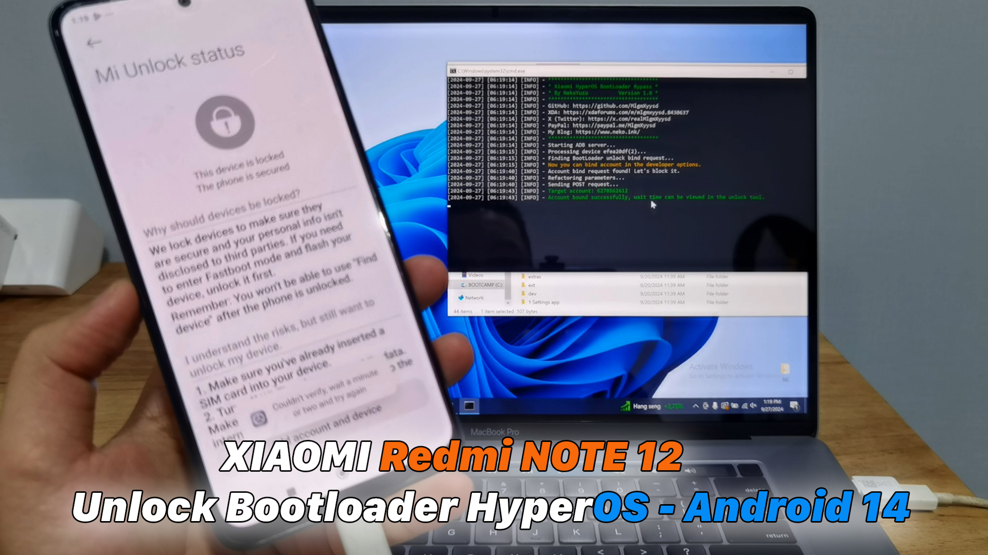 XIAOMI Redmi NOTE 12 Unlock Bootloader HyperOS - Android 14 - ICTfix