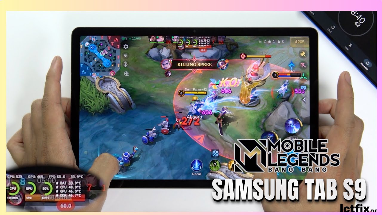 Samsung Tab S9 Mobile Legends Gaming test MLBB Update | Snapdragon 8 ...
