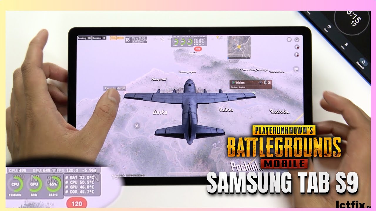 Samsung Tab S9 PUBG Mobile Gaming test 120 FPS Update | Snapdragon 8 ...