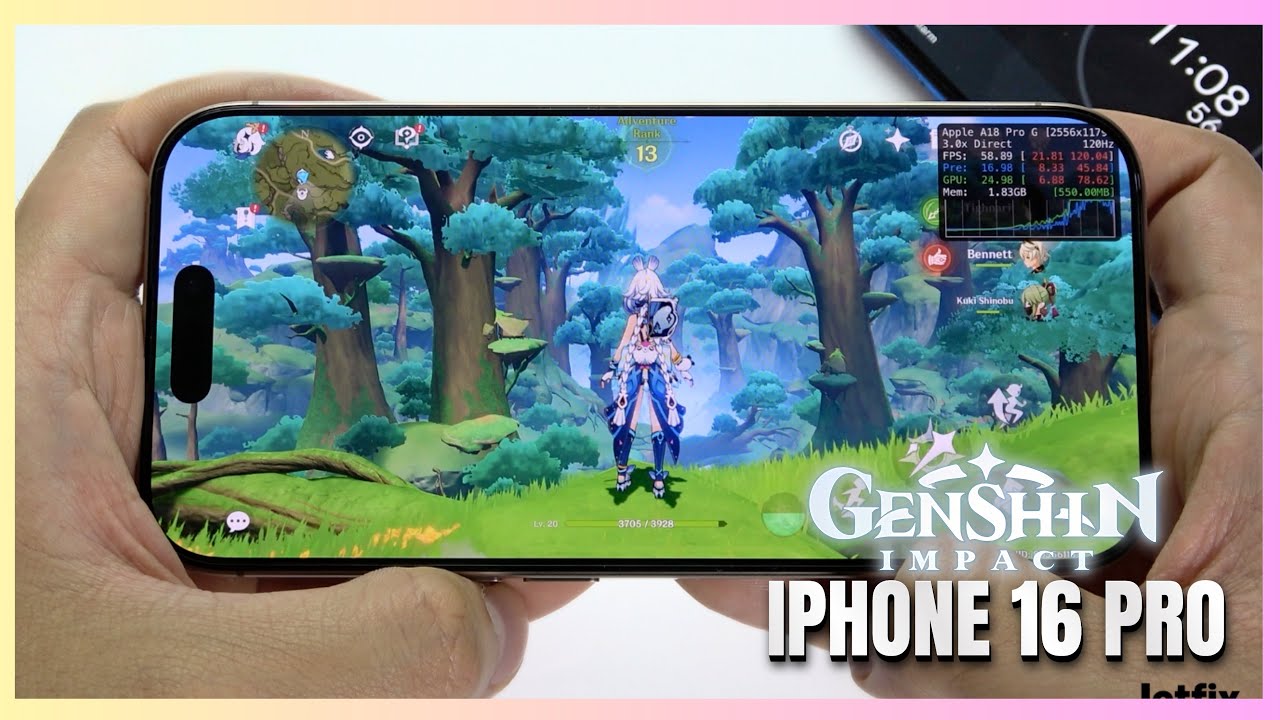 iPhone 16 Pro Genshin Impact Gaming test | Apple A18 Pro, 120Hz Display ...