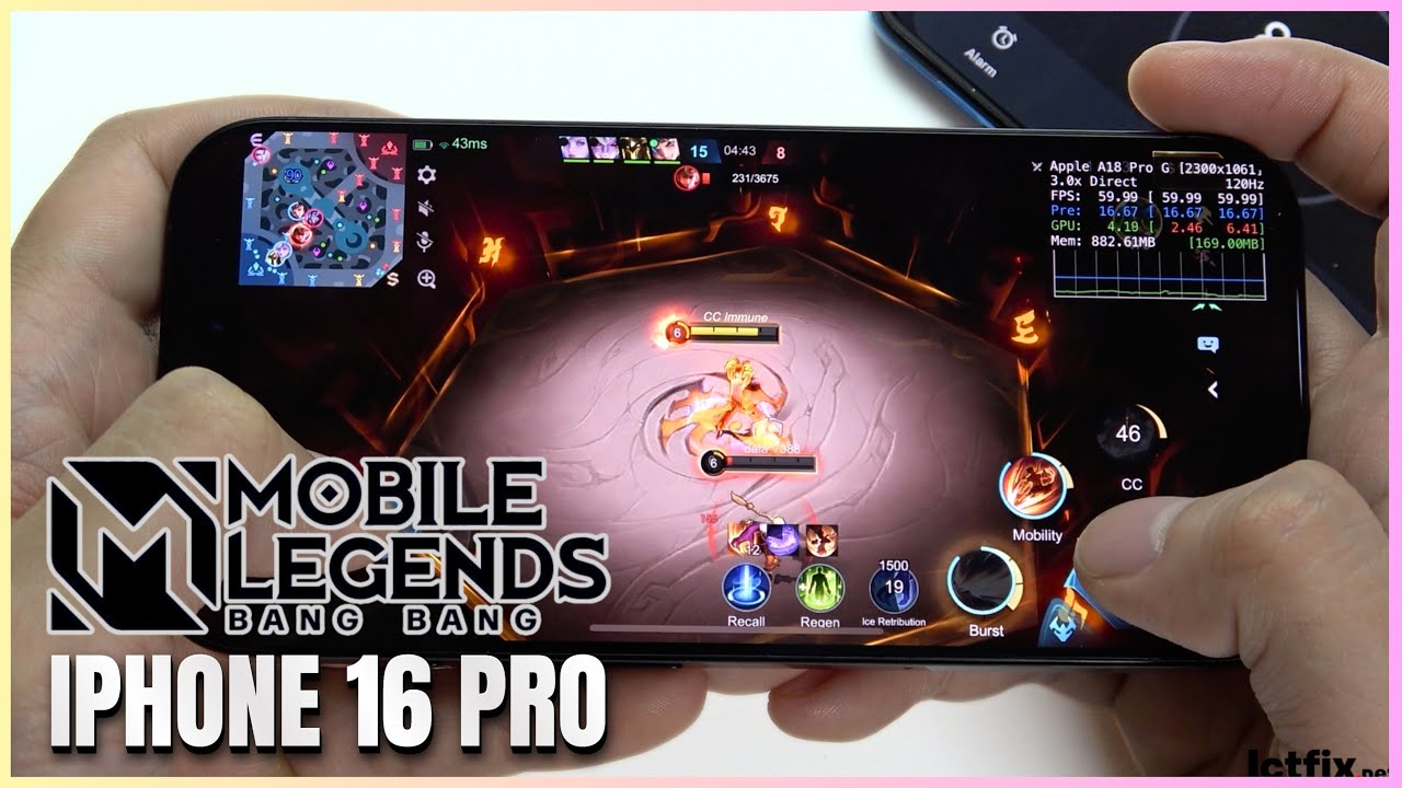 iPhone 16 Pro Mobile Legends Gaming test MLBB | Apple A18 Pro, 120Hz ...