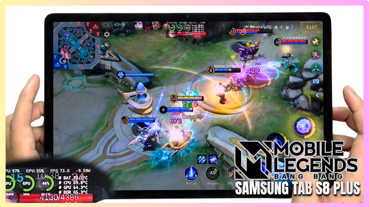 Samsung Tab S8 Plus Mobile Legends Gaming test Update MLBB | Snapdragon ...