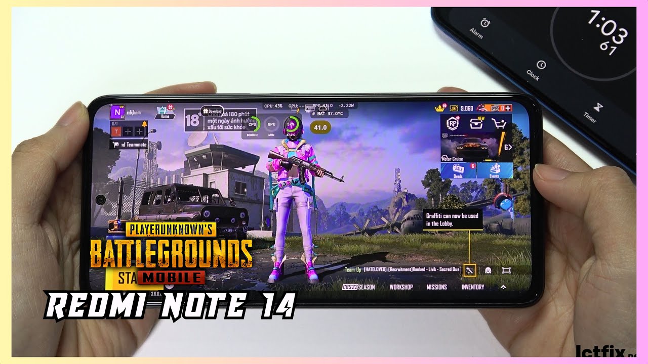Xiaomi Redmi Note 14 PUBG Mobile Gaming test | Helio G99 Ultra, 120Hz ...