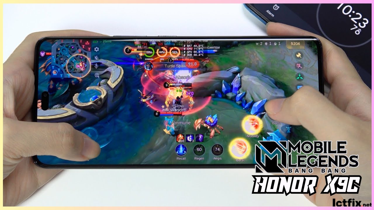 Honor X9c Mobile Legends Gaming test MLBB | Snapdragon 6 Gen 1 - ICTfix