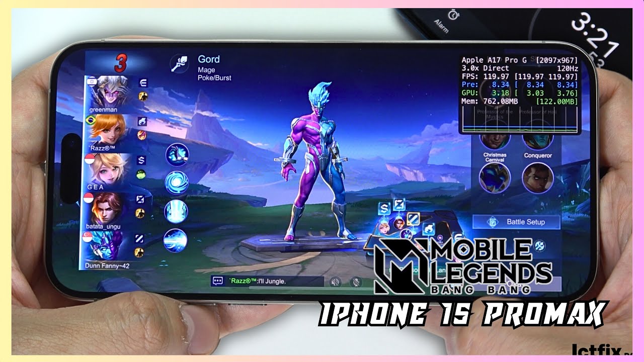 iPhone 15 Pro Max Mobile Legends Gaming test MLBB | Apple A17 Pro - ICTfix