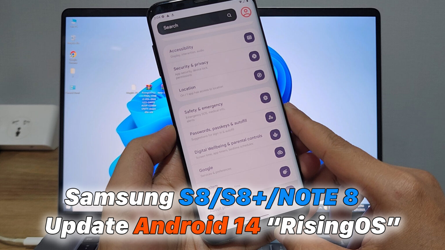 Samsung Galaxy S8/S8+/NOTE 8 | Update Android 14 (ROM RisingOS) - ROOT - ICTfix