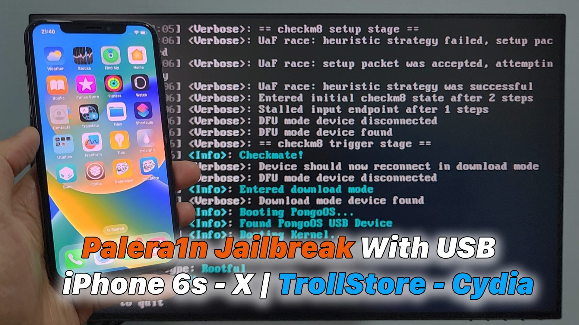 Palera1n Jailbreak (Rootless/Rootful) With USB iPhone 6s - X l Install TrollStore/Cydia - ICTfix