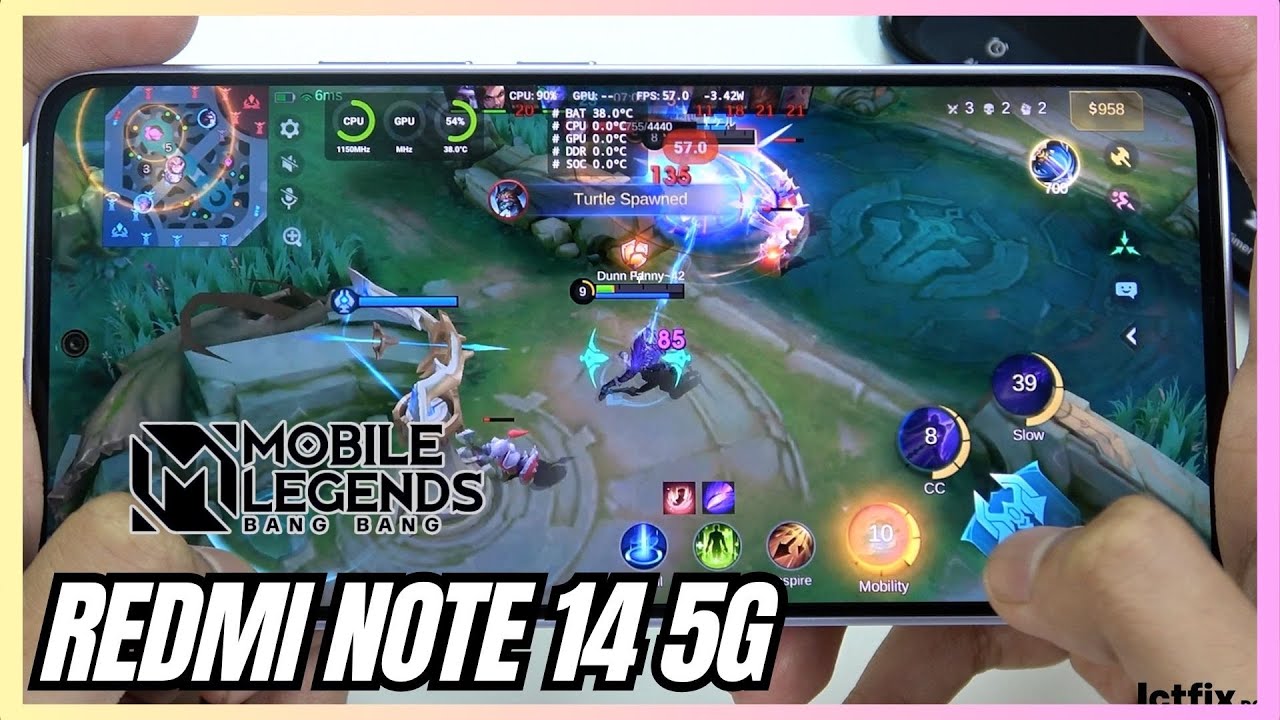 Xiaomi Redmi Note 14 5G Mobile Legends Gaming test MLBB - ICTfix