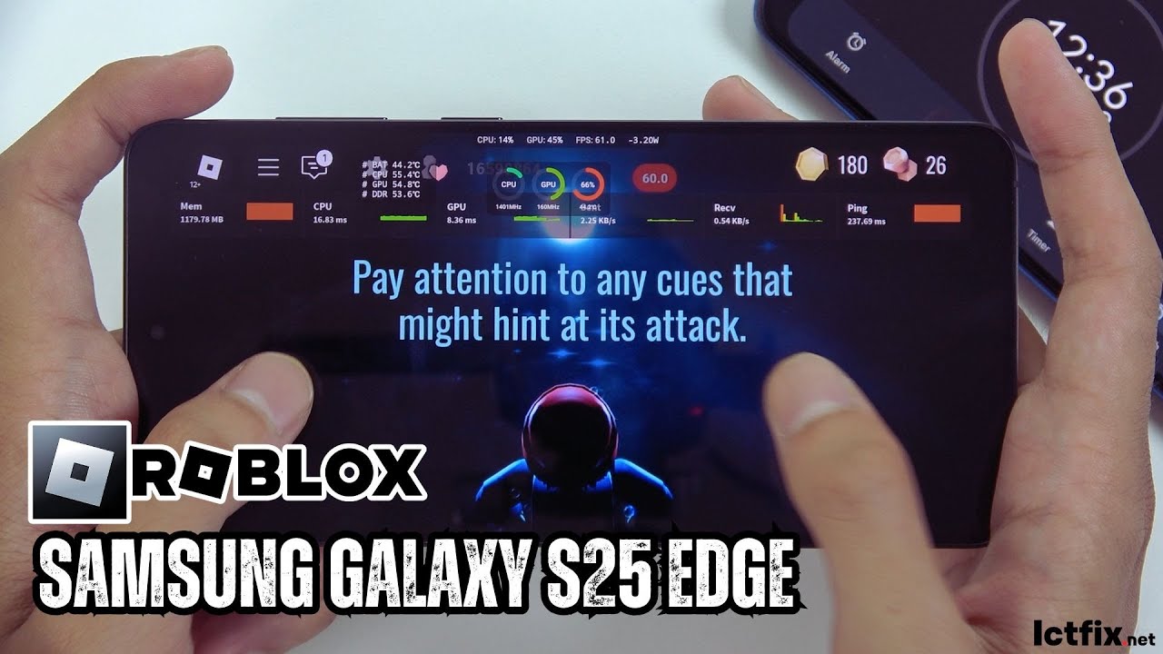 Samsung Galaxy S25 Edge Roblox Gaming test | Snapdragon 8 Elite - ICTfix