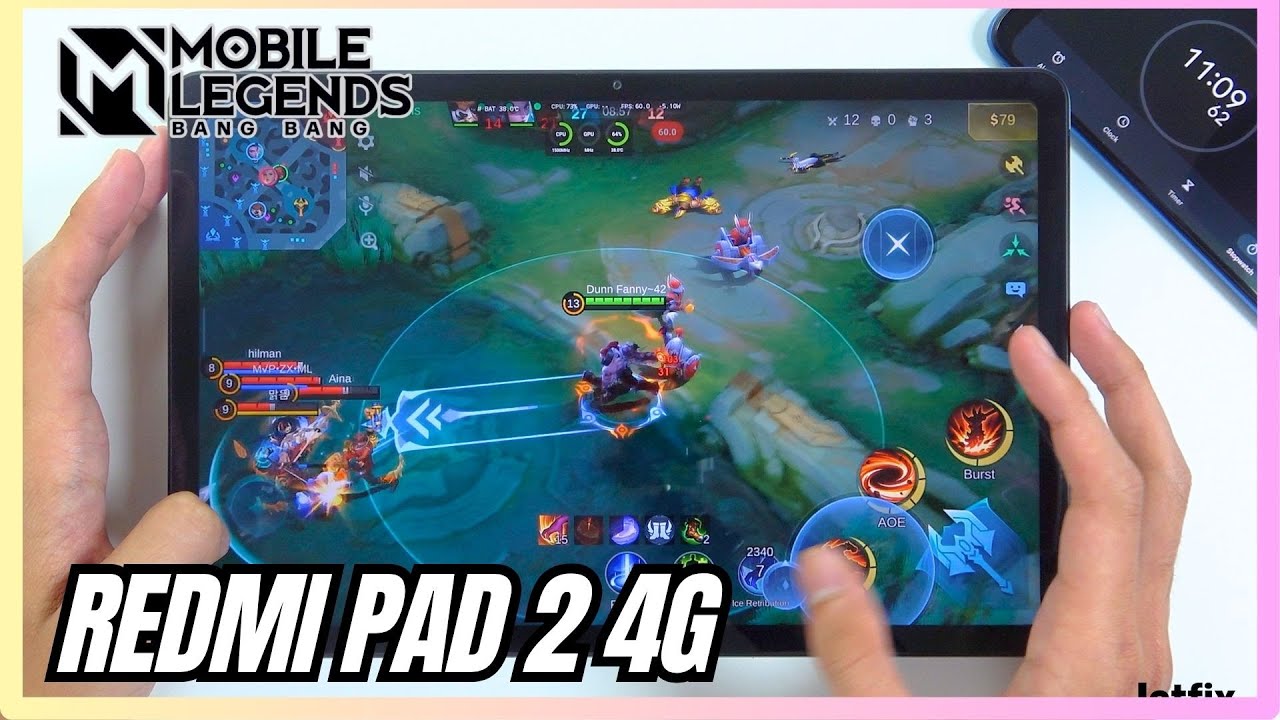 Xiaomi Redmi Pad 2 Mobile Legends Gaming test MLBB | Helio G100 Ultra ...