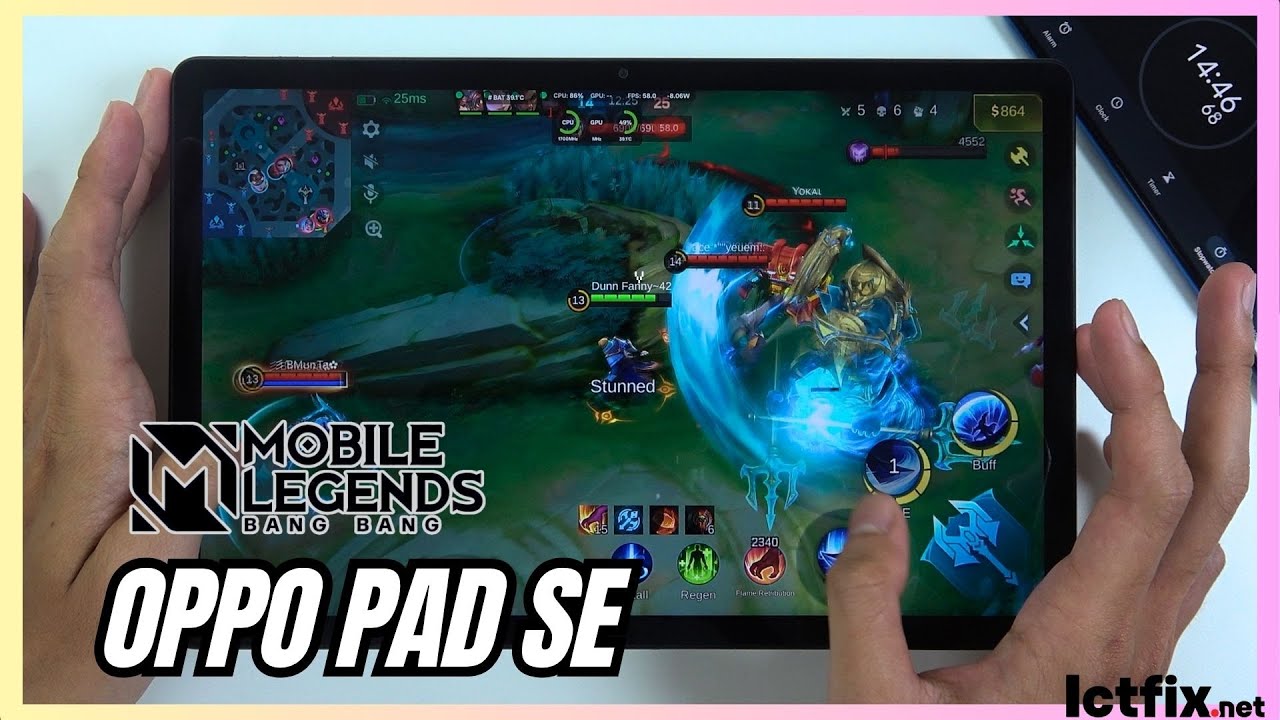 Oppo Pad SE Mobile Legends Gaming test MLBB | Helio G100 - ICTfix