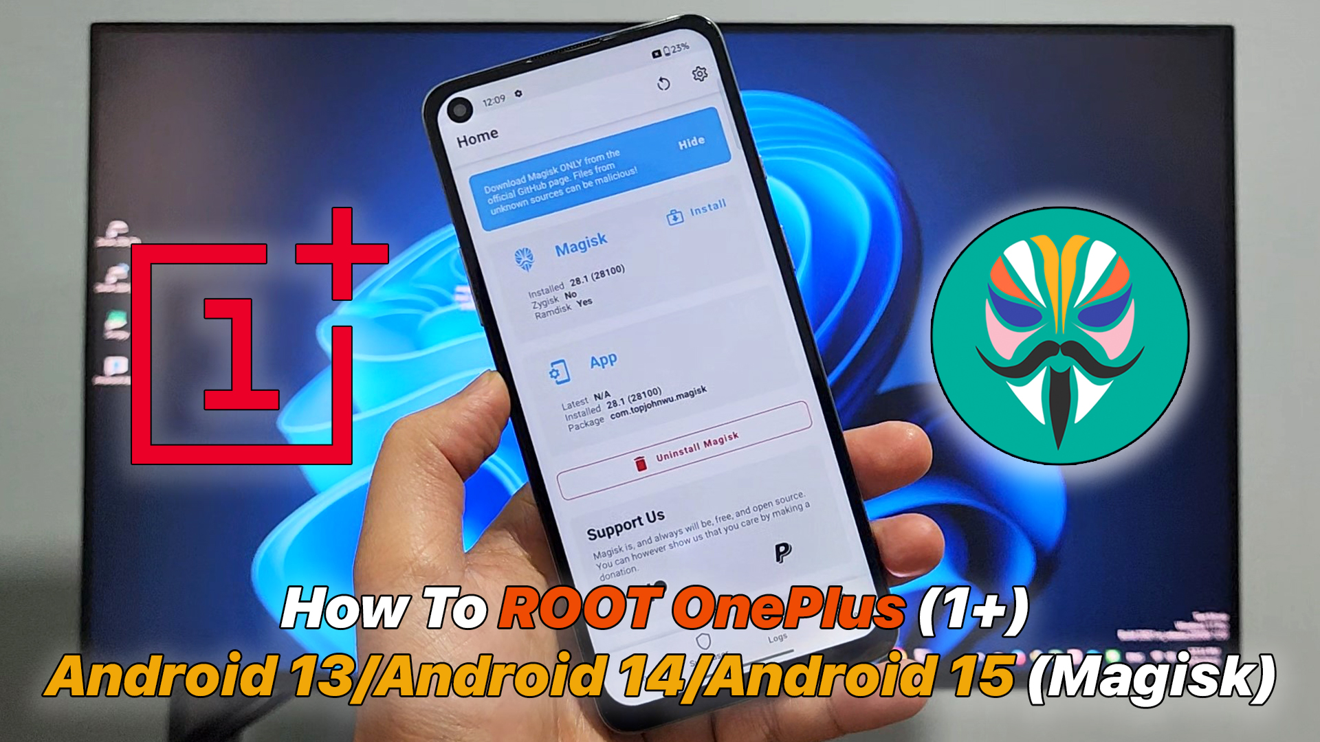 How To ROOT OnePlus (1+) Android 13/Android 14/Android 15 (Magisk) - ICTfix