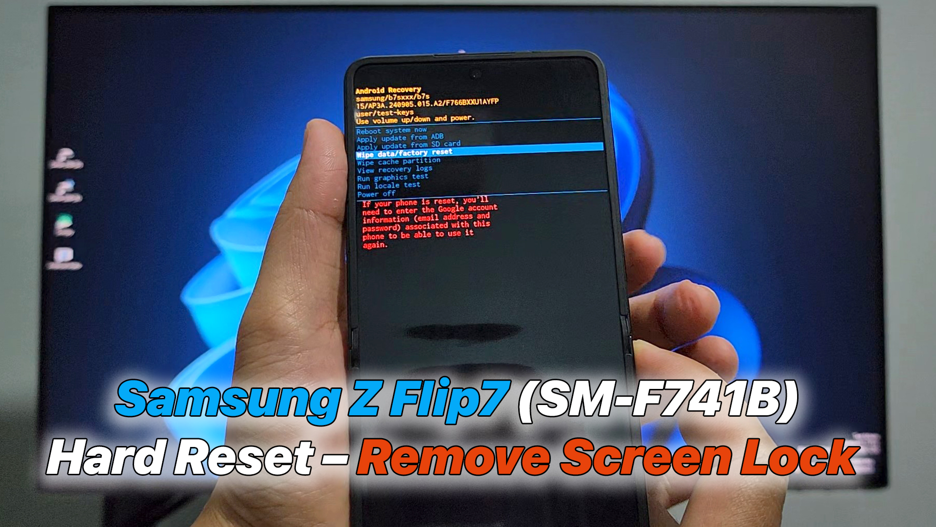 Samsung Galaxy Z Flip7 (SM-F741B) Hard Reset – Remove Screen Lock - ICTfix