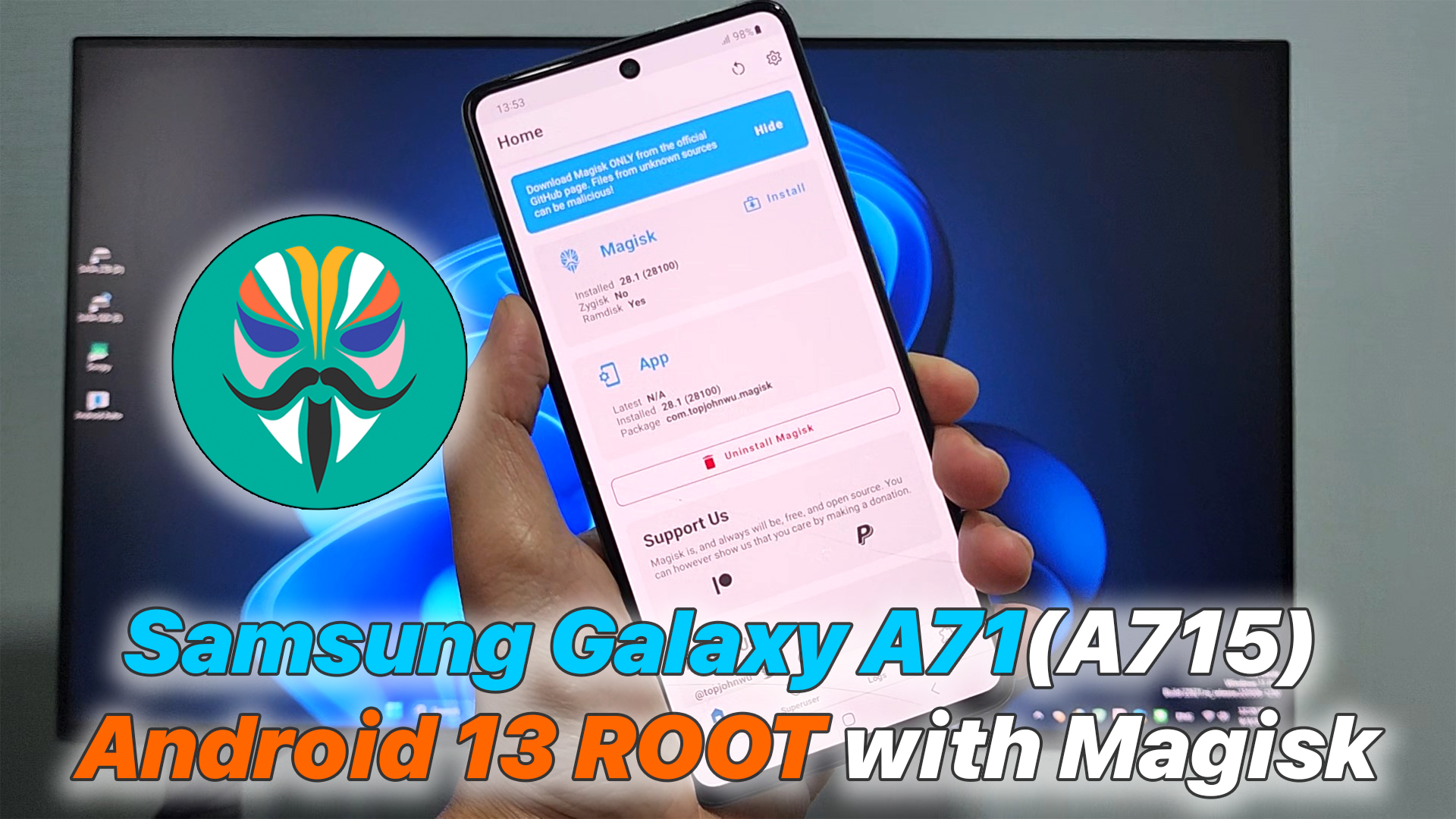 Samsung Galaxy A71 (SM-A715) Android 13 | Root with Magisk (Full Guide) - ICTfix