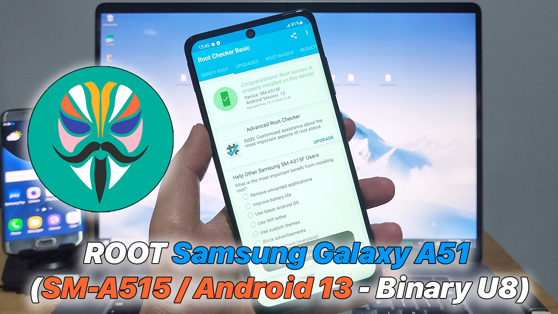 ROOT Samsung Galaxy A51 (SM-A515 / Android 13 - Binary U8) - ICTfix