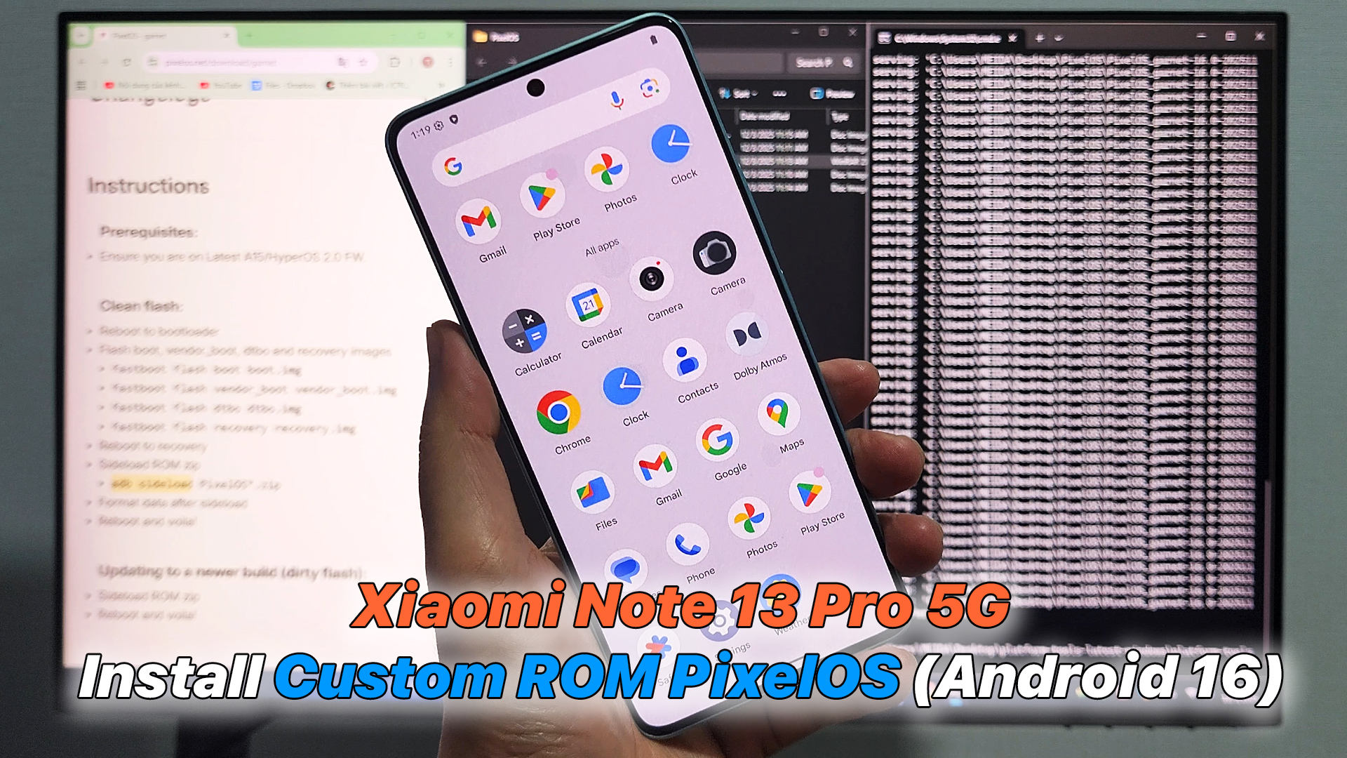 Xiaomi Note 13 Pro 5G – Install Custom ROM PixelOS (Android 16) - ICTfix
